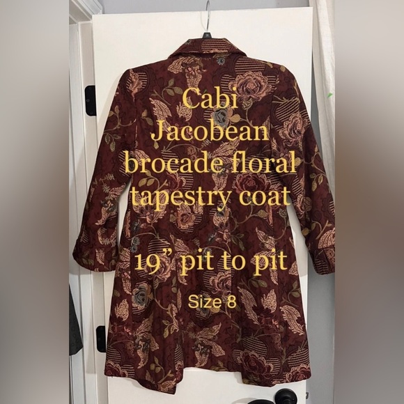 CAbi | Jackets & Coats | Womens Cabi Coat Sz 8 M Floral Tapestry ...